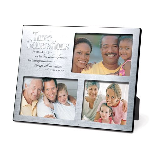 Amazon.com - Three Generations Multiple Slot Brushed Metal Photo Frame ...