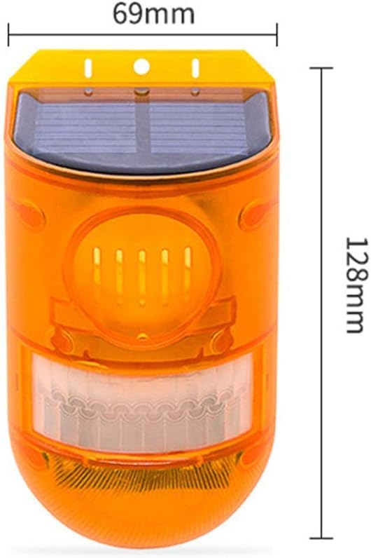 YUOKI99 Solar Security Light Alarm, 1/2 Pack 129dB Warning Loud Siren Solar Light Energy Saving ...