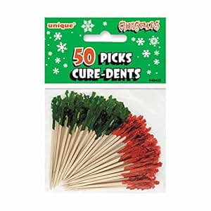 Amazon.com: Red & Green Christmas Frill Toothpicks, 50ct: Kitchen & Dining