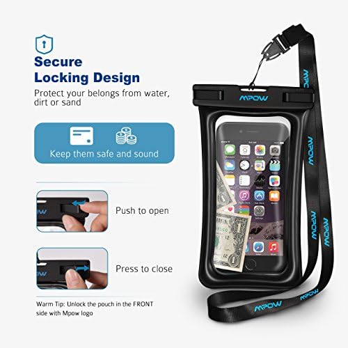 Mpow Waterproof Phone Pouch Floating, IPX8 Universal Waterproof Case ...