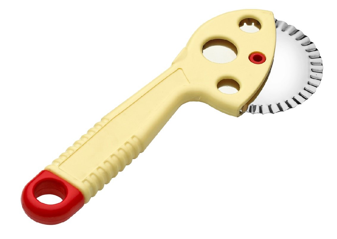 Amiraj Unbreakable Plastic Pastry Cutter, Ivory/Red - Crockery Brands