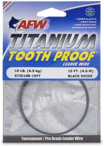American Fishing Titanium Tooth Proof Single Strand Leader Wire, Black ...