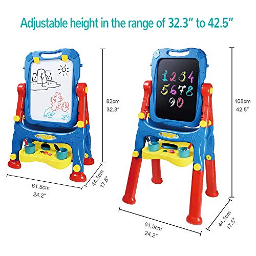 AMOSTING Kids Easel,Easy to Assemble Learning Toys Easel for Kids with ...