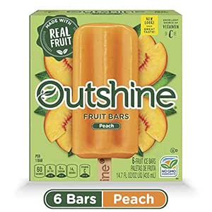 OUTSHINE Peach Frozen Fruit Bars, Gluten Free, Non GMO, 6 Count per box ...