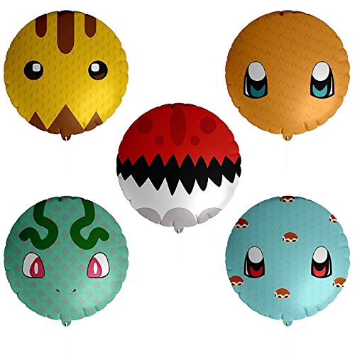Buy Totem World 15 Mylar Balloons for Kids Pokemon Theme Birthday Party ...