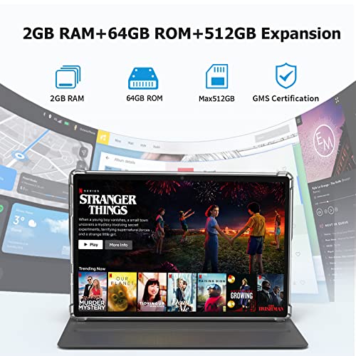 Android Tablet, 10 inch Android 12 Tablet with Case, 2GB RAM 64GB ROM ...