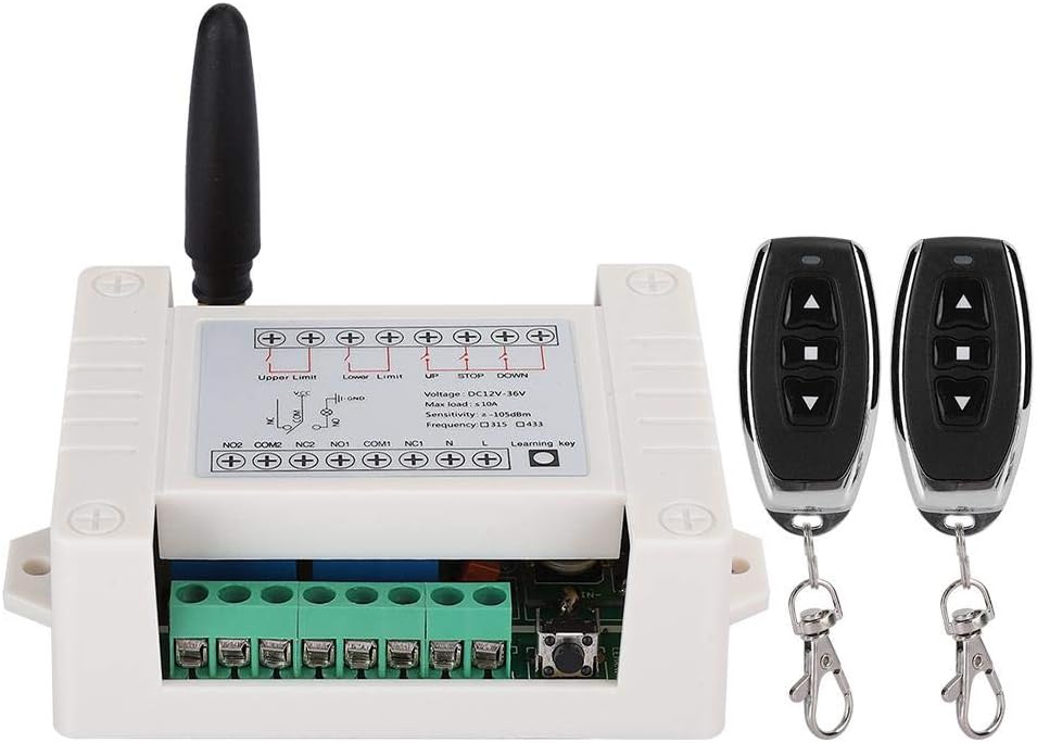 Garage Remote Control, 2CH Wireless Remote Control with Module Receiver ...