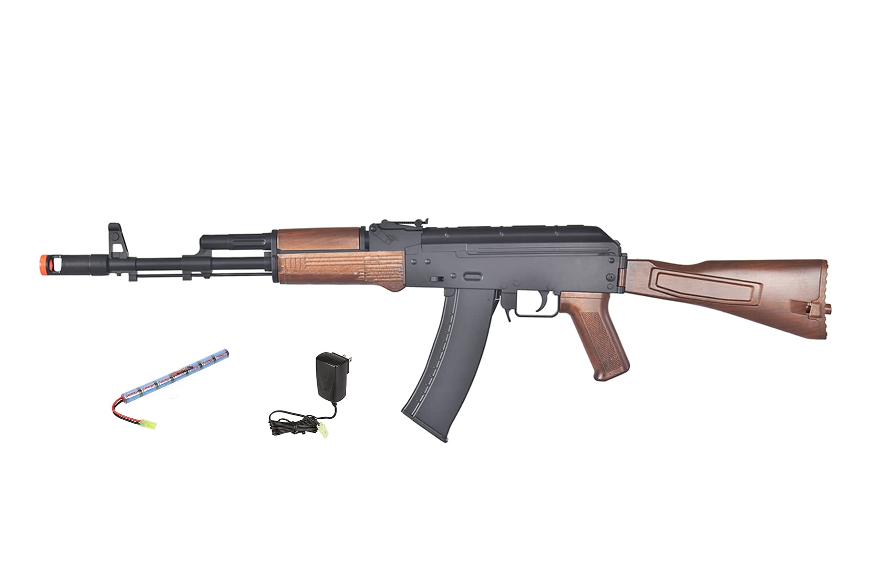 D74 Plastic AK47 Full Automatic Electric Airsoft Gun Color Black & Wood ...