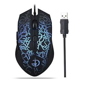 KUIYN Gaming Mouse USB Wired [3200 DPI][Breathing Light]Ergonomic ...
