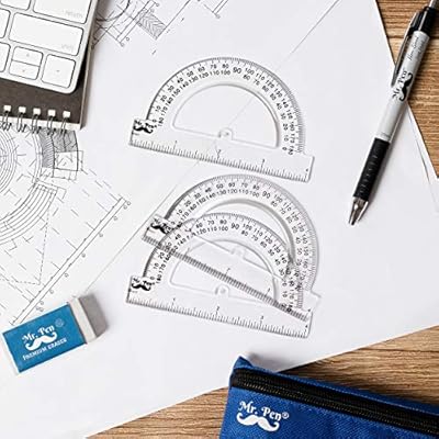 Mr. Pen- Protractor, 4 Inch Protractor, Pack of 3, Protractor Ruler ...