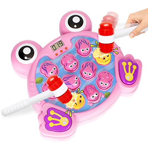 YEEBAY Interactive Whack A Frog Mole Game, Hammering & Pounding Toys ...