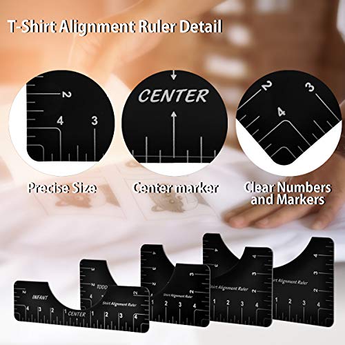 T-Shirt Alignment Ruler, 4Pcs Craft Ruler with Guide Tool for Making ...