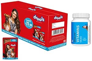 Drools Absolute Vitamin Tablet- Dog Supplement, 110 Pcs&Drools Adult ...