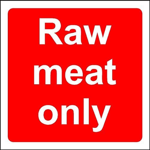 100mmx100mm Raw Meat sign (Self Adhesive Sticker Label Sign): Amazon.co ...
