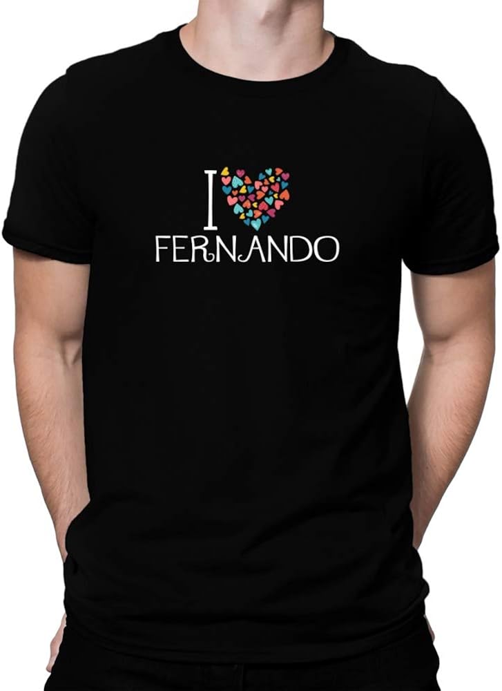 Amazon.com: Teeburon I Love Fernando Colorful Hearts T-Shirt: Clothing