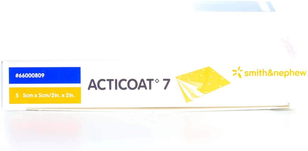 Acticoat 7 Silver-Coated Antimicrobial Barrier Dressing 5cm x5cm (5s ...