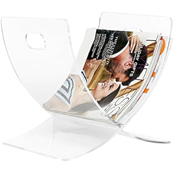Amazon.com: Freestanding Modern Clear Acrylic Magazine Holder Display ...
