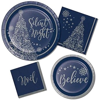 Amazon.com: Religious Christmas Paper Plates and Napkins Set - Silent ...