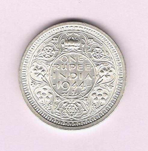 British India 1944 * KG VI Silver One Rupee Coin * Rare Collectible ...