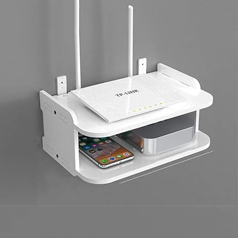 Floating Wall Mount Shelf WiFi Router Shelf/Set Top Box Storage Box ...