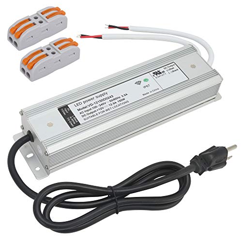 LED Driver 12 Volt 150 Watts 110V to 12V Power Supply Waterproof IP67 ...