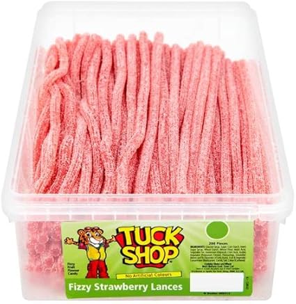 Tuck Shop Tub Fizzy Strawberry Lances: Amazon.co.uk: Grocery