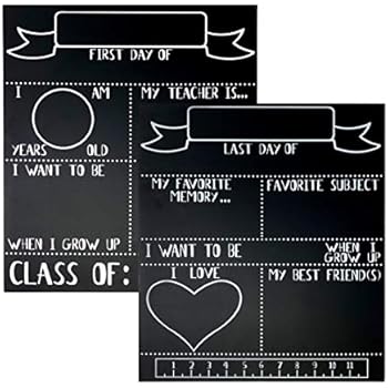 Amazon.com: JennyGems - First Day and Last Day of School Sign - 2 Sided ...