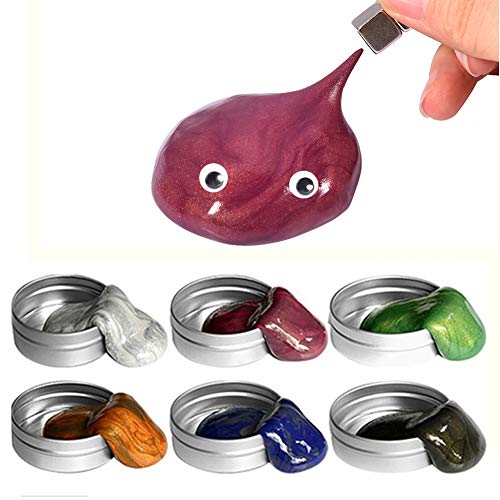 Qukueoy Magnetic Putty with Magnet Slime Kit Set of 6 Colors,DIY Mud ...
