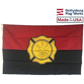 Amazon.com : 3x5' Fire Mourning Flag for Fireman, Firefighter In ...