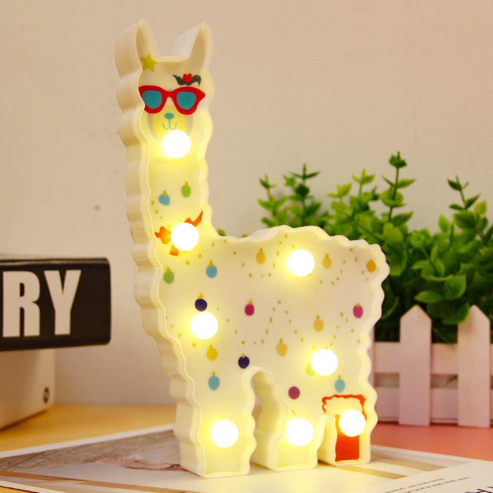 Alpaca Gifts Llama Signs Night Light Alpaca Lamp, Battery OperatedDecor ...