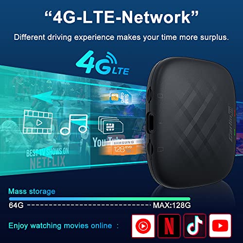 2023 4G CarlinKit V3 AI Box for car with Wired CarPlay,Ultra-Thin,8 Core Chip,4+64G,DT,Bulit-in ...