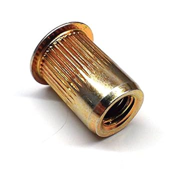 1/4-28 Large Flange Knurled Steel Rivet Nut Thread Sert Zinc - Package ...