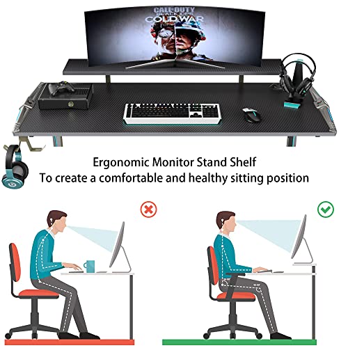 EUREKA ERGONOMIC & Call of DutyⓇ Gaming Desk,55 Inch Gaming Computer ...