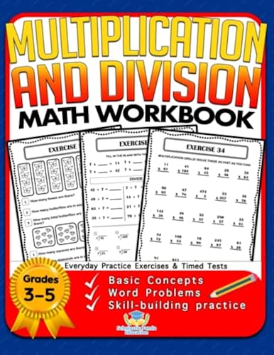 Multiplication and Division Math Workbook for 3rd 4th 5th Grades: Basic ...