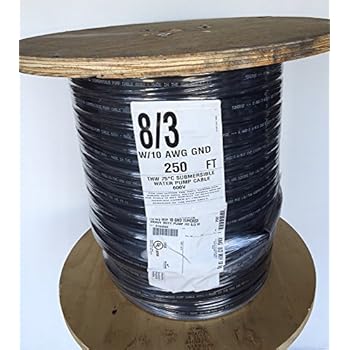 500 feet 10/3 w/ ground, flat HD copper submersible pump cable ...