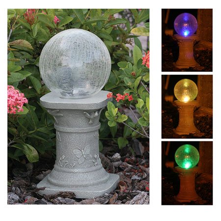 Smart Solar 3560MRM1 Chameleon Solar Crack LED Glass Gazing Ball with ...