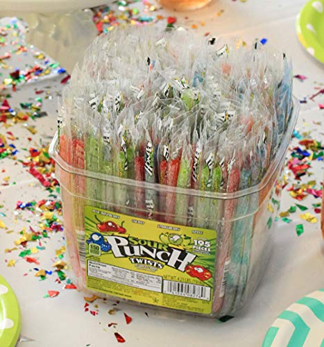 Sour Punch Twists, 6" Individually Wrapped Soft & Chewy Candy, 4 Fruit ...