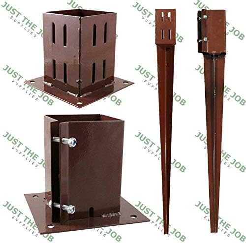 Fence Post Spikes & Shoes, Bolt Down Holders, Easy Grip ~ 50/75/100mm ...