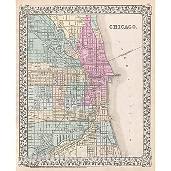 Amazon.com: Historical 1890 Mitchell Plan or Map of Chicago, Illinois ...