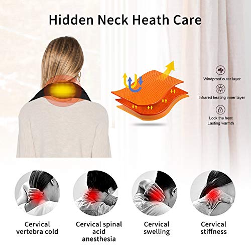 Heated Scarf Men Women USB Port Connecting to Power Bank Heating Scarf ...