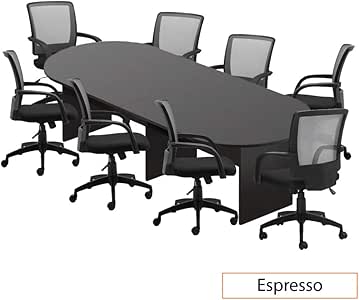 Amazon.com: GOF 6FT, 8FT, 10FT Conference Table Chair (G10900B) Set ...