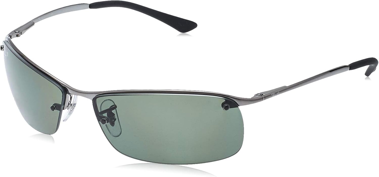 Ray-Ban - Lunette de soleil RB3183P Top Bar Rectangulaire - Argenté ...