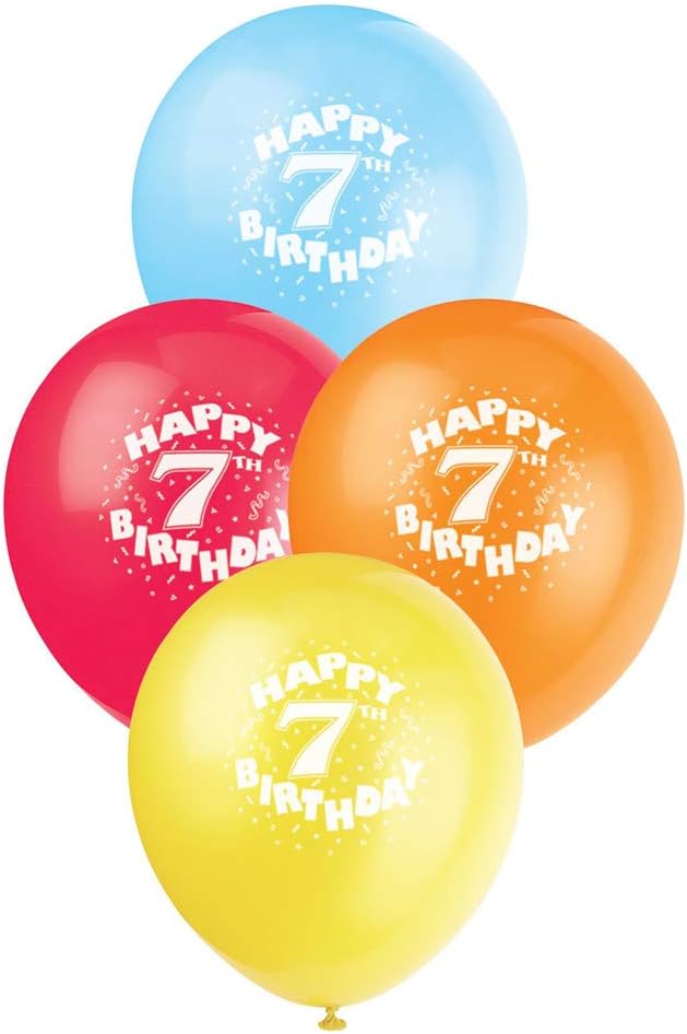 Amazon.com: 12" Latex Happy 7th Birthday Balloons, 6ct: Kitchen & Dining