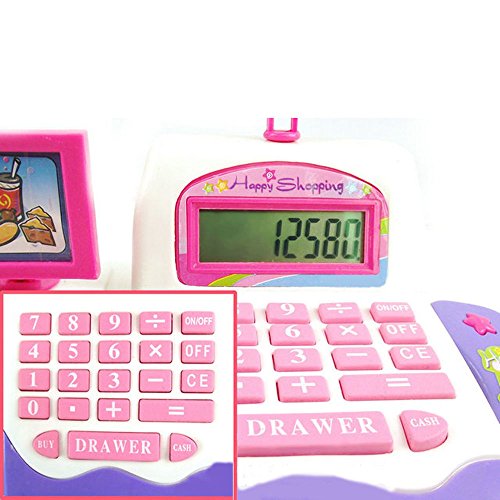 Buy Kids Toys Supermarket Cashier Calculator Cash Register and Scanner ...