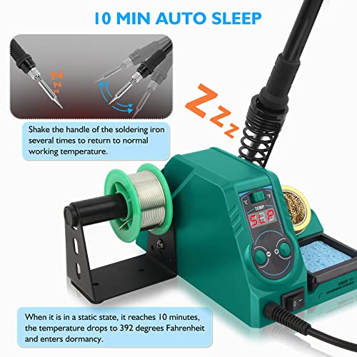 Soldering Iron Station Kit, Soldering Station 130W 110V Auto Sleep, 5 ...