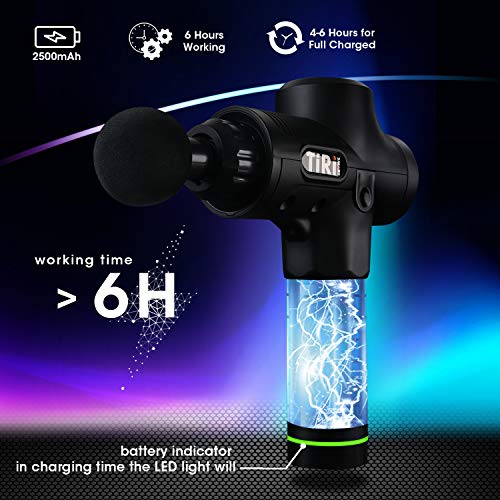 TIRI SMART Massage Gun,Cordless Handheld Deep Tissue Percussion Muscle ...