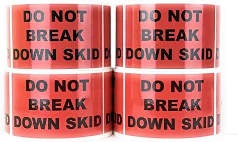 Do Not Break Down Skid 3 x 5 Shipping Labels 500 Labels per Roll 2 ...