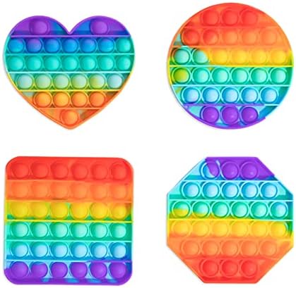 4 Packs Pop Push Bubble Sensory Fidget Toy, Autism Special Needs Stress ...