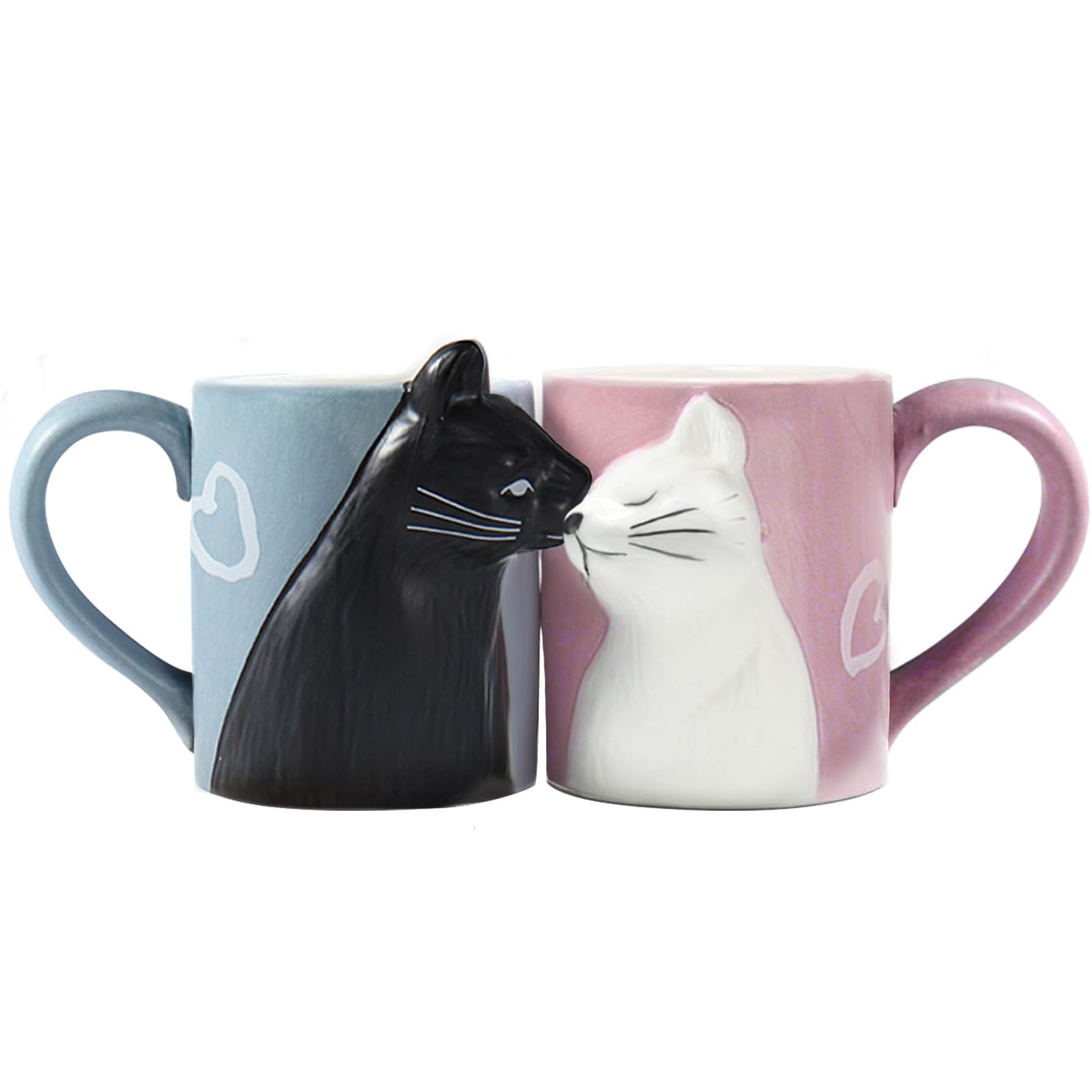 BigNoseDeer Couple Gifts Cute Kissing Cat Mug Matching Couples Stuff ...
