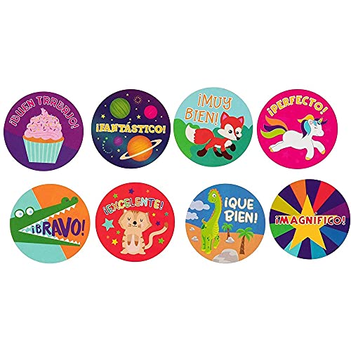 Spanish Motivational Stickers for Kids, Classroom Reward Sticker Roll ...